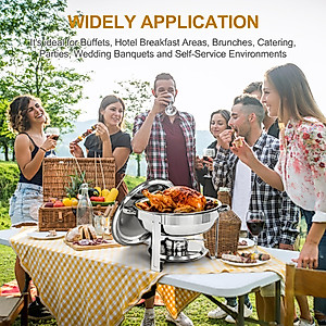 Nova Microdermabrasion Chafing Dish Buffet Set of 4, 5QT Stainless Steel Chafing Dishes for Buffet Food Warmer for Parties Catering Event with Food Water Pan, Fuel Holder