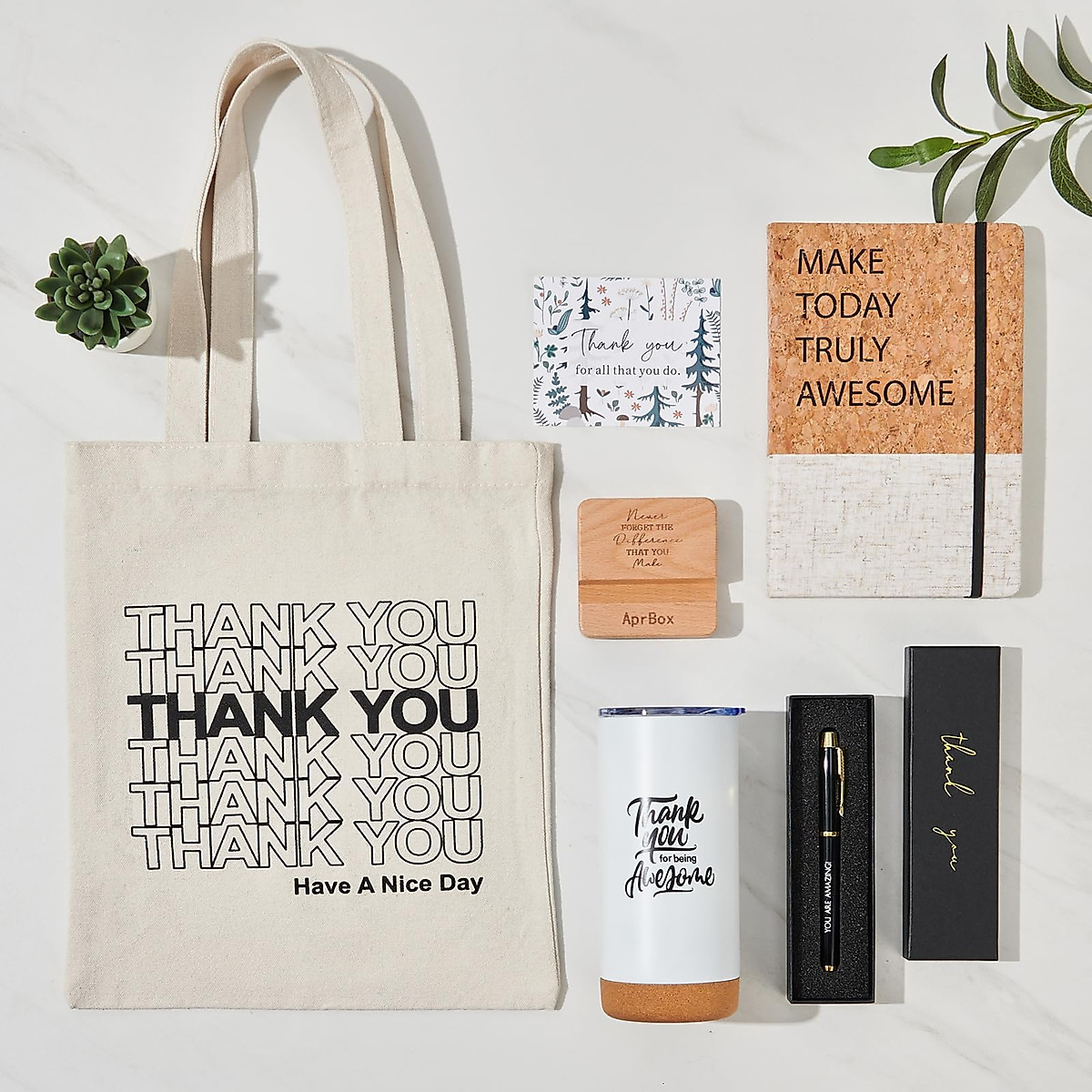 APRBOX Thank You Gifts for Women with Thank You Card Christmas Gifts Employee Appreciation Gifts for Men Office Gift Baskets for Coworker Social Worker Teacher Secretary Anniversary Gift Farewell Gift