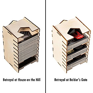 The Broken Token - Betrayal at House on the Hill 2nd ed, 3rd ed, and Baldur's Gate and Expansions Wooden Game Organizer - Wooden Game Organizer Box with Multiple Trays