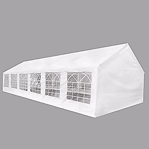 vidaXL Party Tent Heavy Duty with Windows Side Walls Outdoor Patio Garden Pop Up Gazebo Canopy White 39.4' x 19.7'
