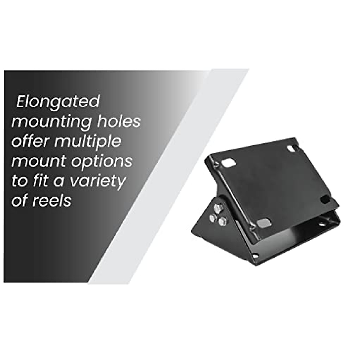 BLUBIRD HRS3812 20 ga. 8.5" x 6" Universal Hose Reel Swivel Mount for Floor, Wall, Ceiling, 140 Degree Rotation, Black Powder Coated, Steel, 4 Slotted Holes