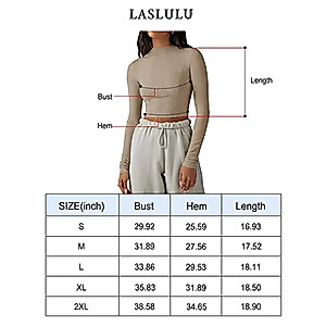 LASLULU Womens Cropped Long Sleeve Athletic Shirts Crop Tops Seamless Slim Fit Workout Yoga Sports Tops Pullover Outwear(Black Large)