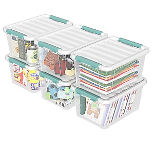 AnnkkyUS 20 Quart Clear Latching Boxes, Plastic Storage Bins with Lids Set of 6