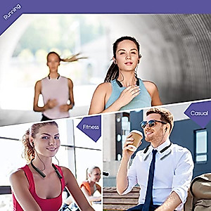MGGZXR Bluetooth Neckband Headphones Neckband Headset 100 Hours Playtime,Built-in Noise Cancelling Microphone,Wireless Neck Headphones Semi-Ear Earbuds 3D Stereo Sportsfor iPhones Android