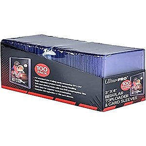Ultra PRO 3" x 4" Clear Regular Top Loaders For Cards With Card Sleeves Bundle Standard Size 100ct Baseball Card Sleeves Trading Card Sleeve Baseball Card Protectors Toploader Card Protectors