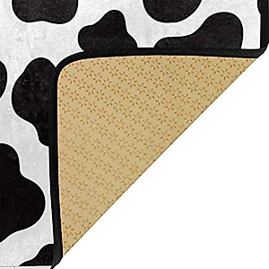 Kitchen Rug Bathroom Mats Welcome Door Mats Cow Print 39"x20" Non-Slip Washable for Entryway Bedroom Home Decor
