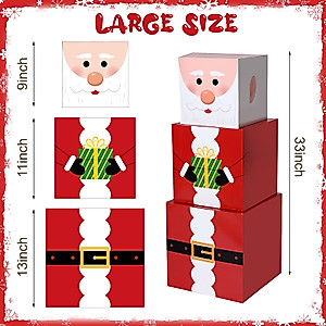 16 Pieces Christmas Stacking Boxes with Hats in 4 Designs Stackable Snowman Gift Box Tower Xmas Nesting Boxes Decorative Christmas Stacking Gift Boxes for Gift Wrapping Party Favors to Make A Snowman