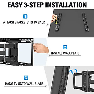 Mounting Dream TV Wall Mount with Sliding Design for Most 42-86" TV, Full Motion TV Mount with Swivel Articulating Dual Arms, Easy for TV Centering, Max VESA 600x400mm, 132 lbs, MD2198