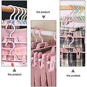 YARNOW Pants Hangers, 10PCS Adjustable Clothes Hangers, Adjustable Clips Pants Hanger, Slack, Trouser, Jeans, Towels for Newborn, Adults Clothes, Pink