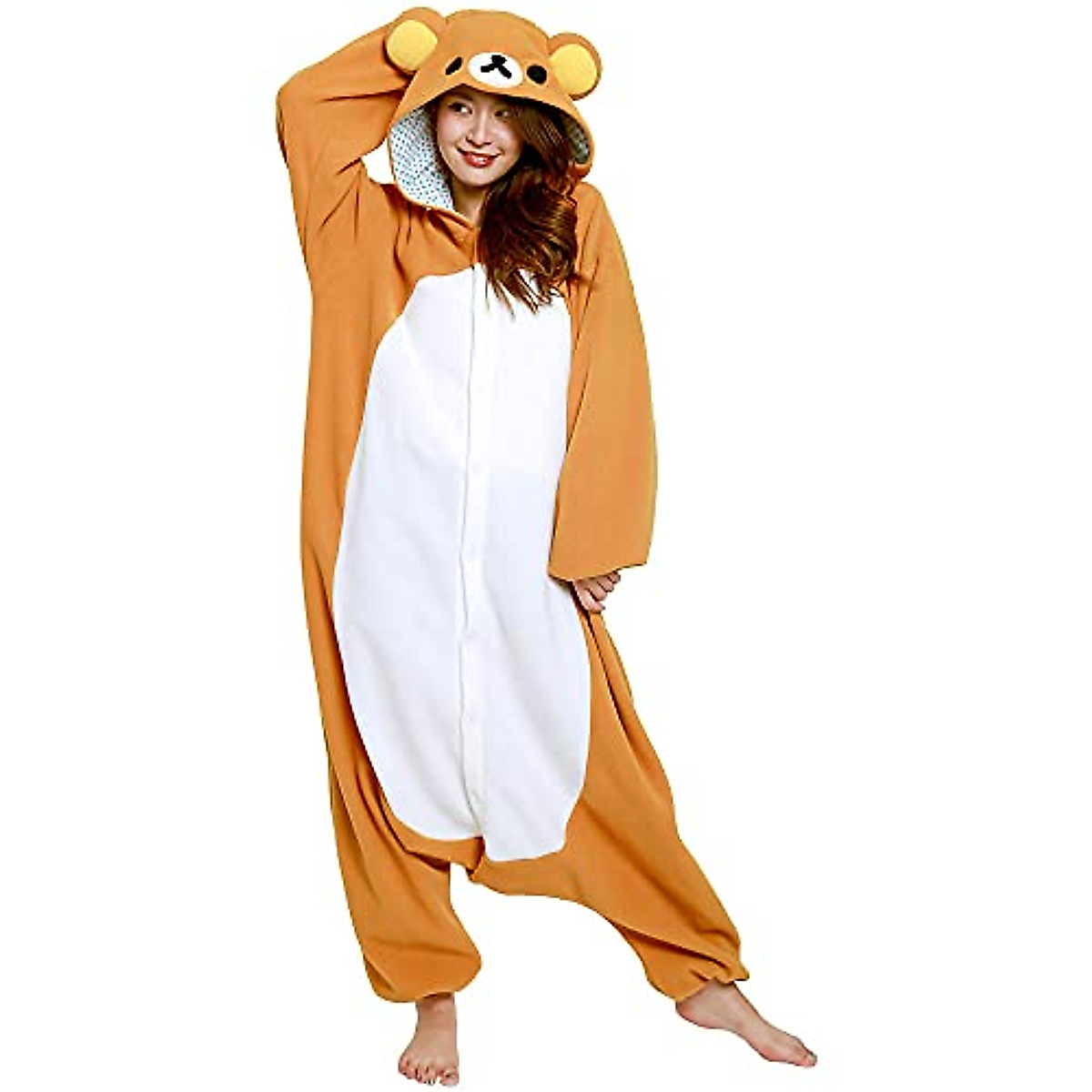 SAZAC San-X Licensed Rilakkuma Kigurumi - Onesie Jumpsuit Halloween Costume (Adults)