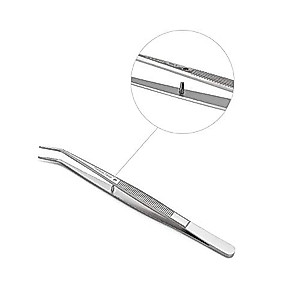 Stainless Steel Tweezers, with Curved Serrated Tip Multipurpose Tweezers Sewing Machine Tweezers Forceps for Craft Repairing (2PCS)