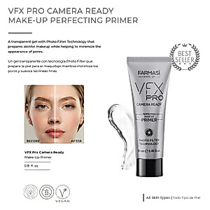 FARMASi VFX Pro Natural Beige and VFX Pro Primer Long Lasting Liquid Foundation Set, Skin Moisturizer Advanced Breathable Hydrating Full Coverage makeup for Face Makeup Set