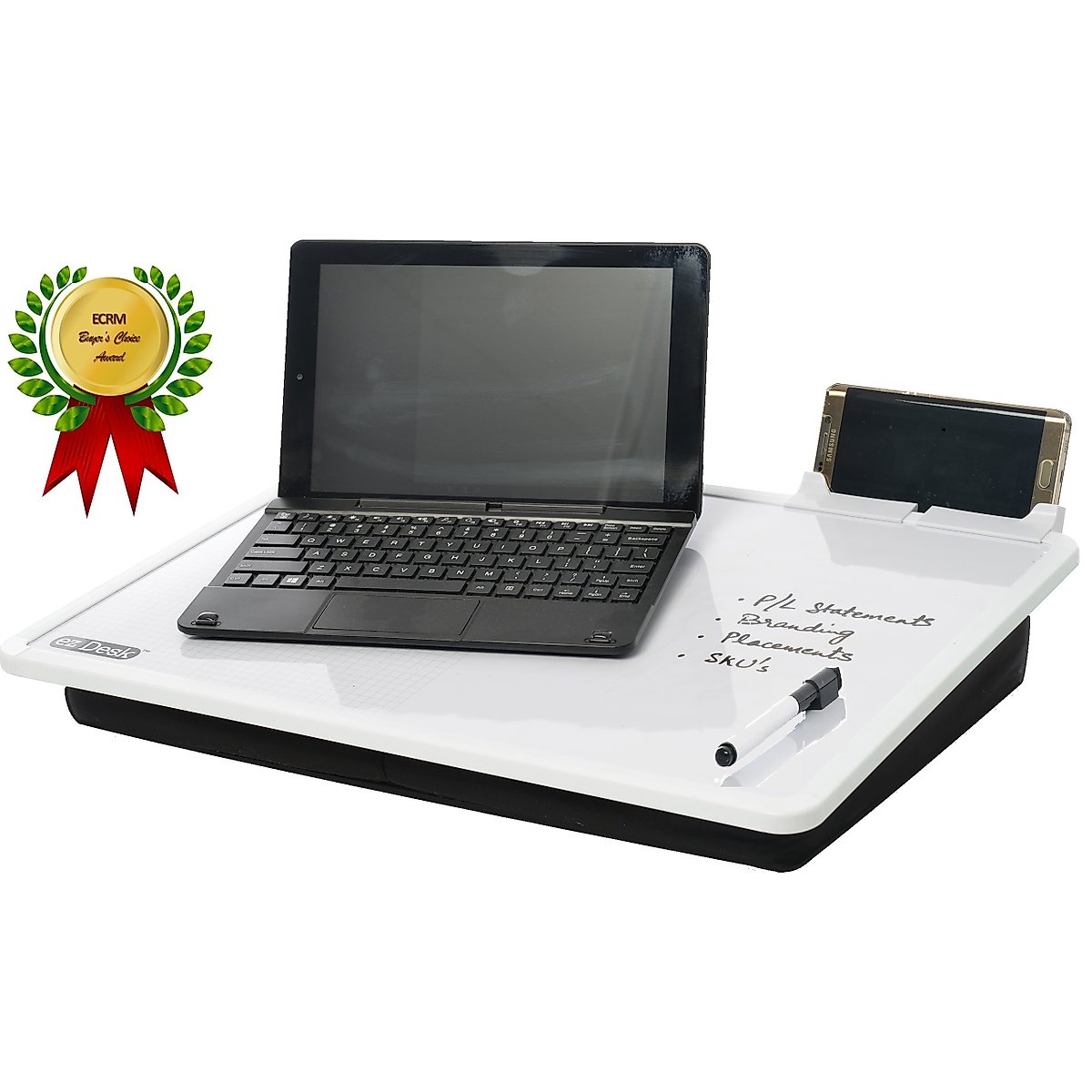 Fun Express EZDesk Magnetic Dry Erase Lap Desk with Graph Ruling, Tablet Dock and Accessories