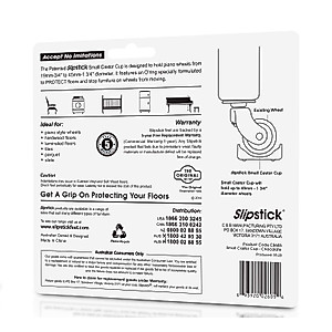 Slipstick CB605 Small Furniture Wheel Caster Cups/Floor Protectors with Non Skid Rubber Grip (Set of 4 Gripper Cups) 2 Inch Round - Chocolate Brown