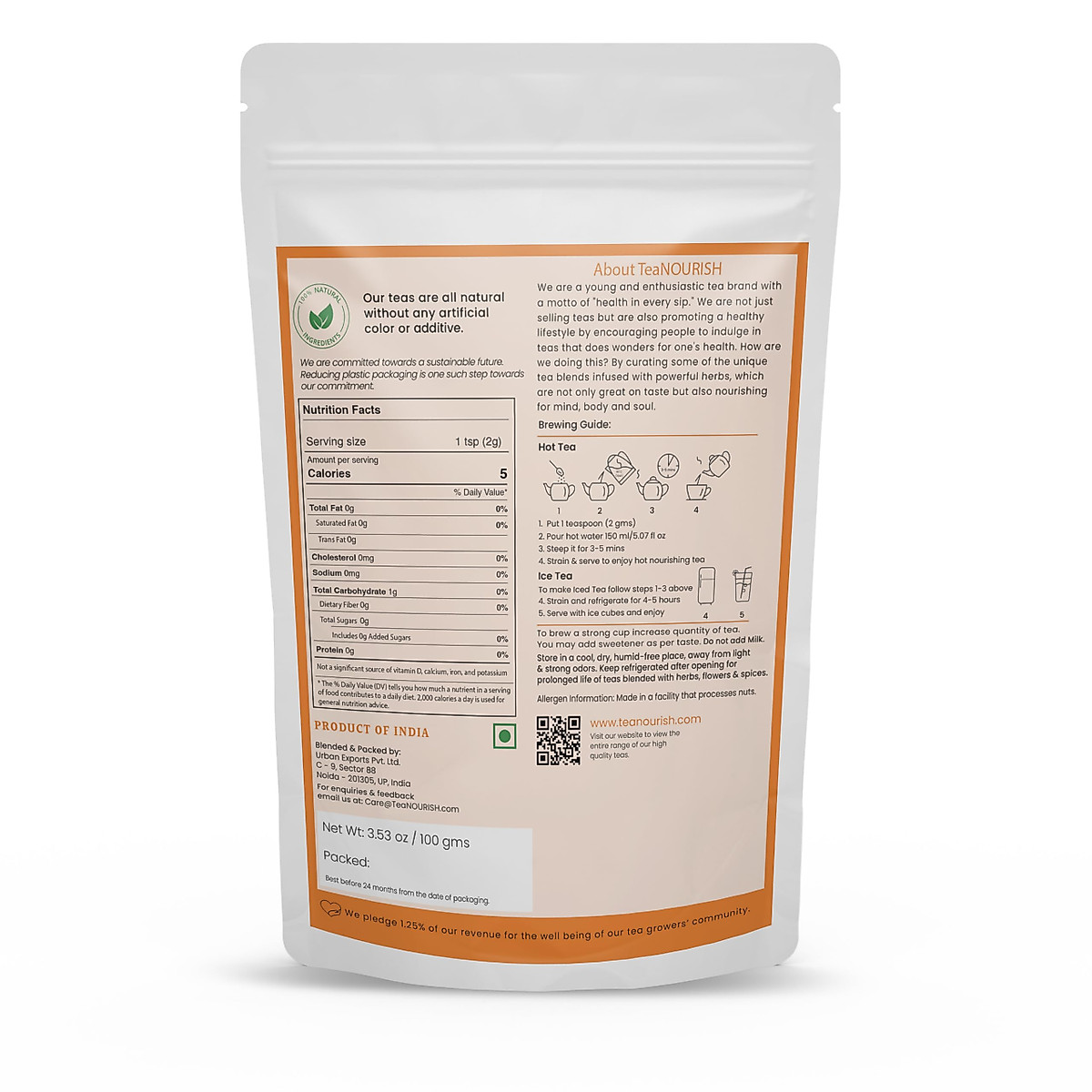 TeaNOURISH Darjeeling Autumnal Classic Black | Autumn Flush Loose Leaf | Strong, Robust Taste & Aroma | Freshly Sourced Direct From Origin | Brew Hot or Iced Tea - 3.53oz/100g