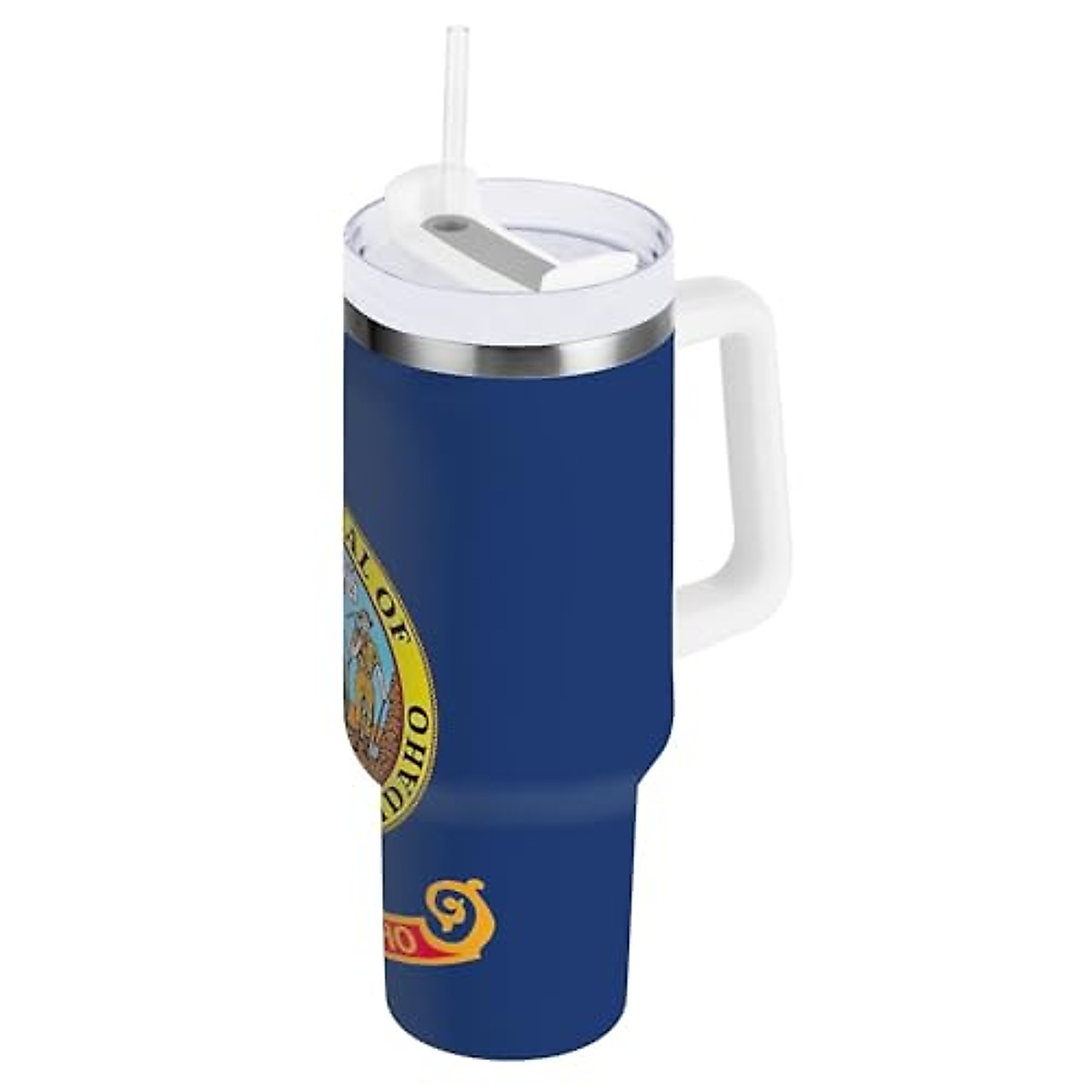 ODAWA 40oz Idaho State Flag Insulated Tumbler with Handle and Straw Lid, Steel Insulated Tumbler Insulated Travel Tumbler