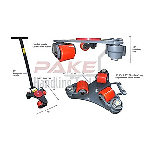 Rotating Machine Dolly (1100lb-8800lb) Multi-Direction 360° Rotation Pake Handling Tools (4400 lbs)