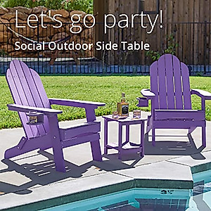 LUE BONA Adirondack Outdoor Side Table, 2-Tier Purple HDPS Patio End Table Weather Resistant, Morden Side Table for Patio, Pool, Porch
