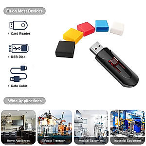 10PCS USB Port Protective Cover,USB A Male Anti Dust Plug Stopper Cap Cover Protector Lids USB Interface Protector for USB Male Ports (Red)