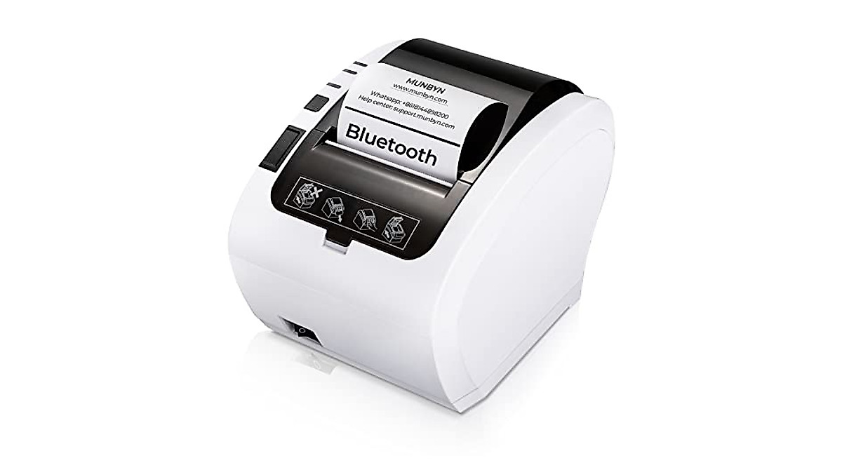 MUNBYN Bluetooth 5.0 Receipt Printer P047, 80mm POS Printer, Direct Thermal Printer with USB ...