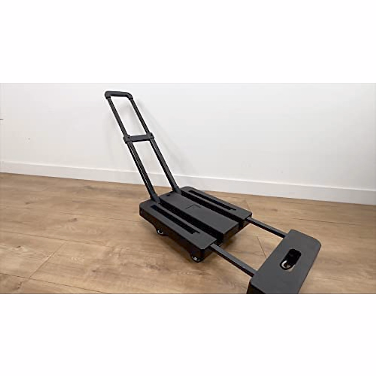 Mount Plus A3 Folding Hand Truck, 6 Wheels Fold Up Hand Cart with 2 Elastic Ropes, Portable 500lbs Capacity Heavy Duty Luggage Cart, Utility Dolly Platform Cart for Car, House and Office