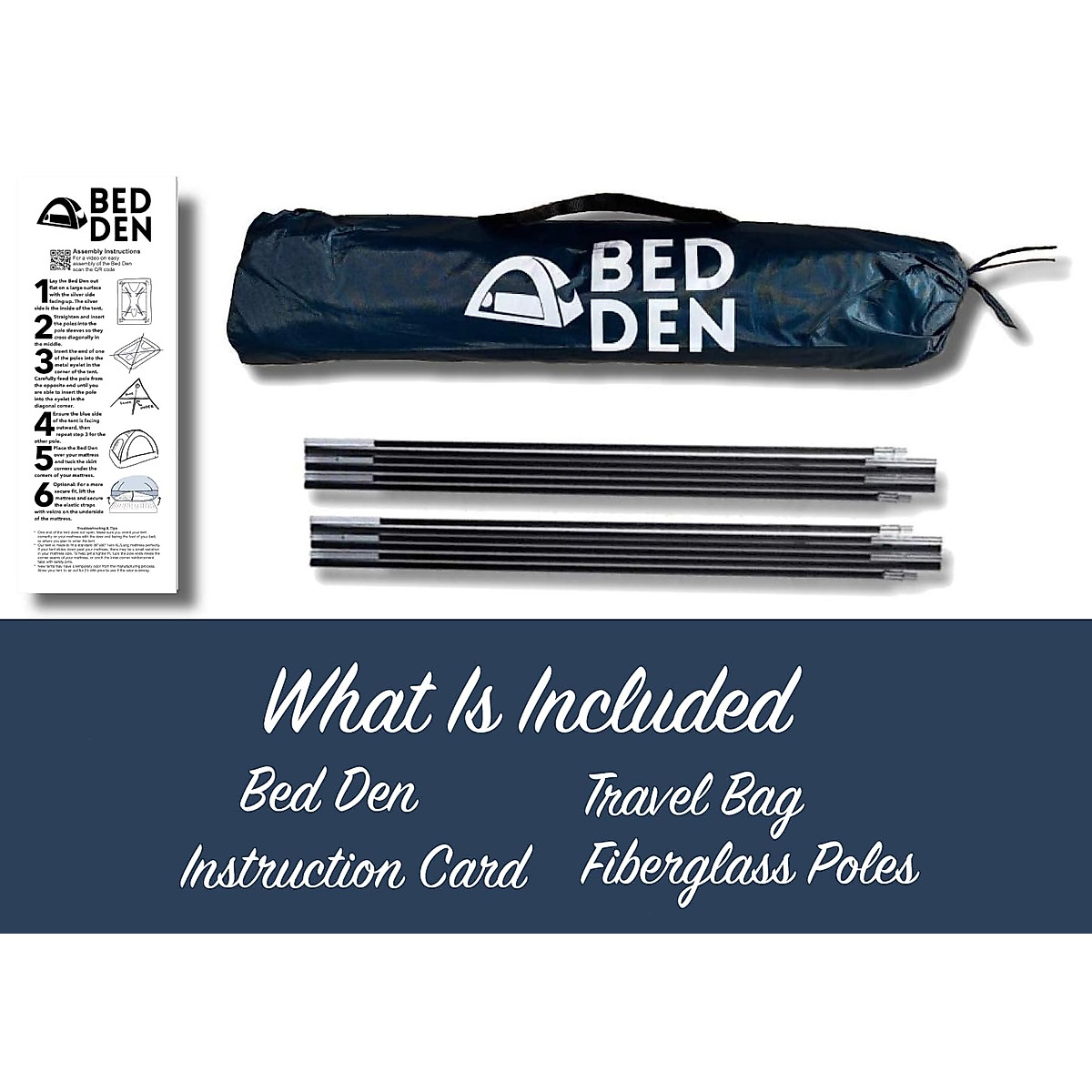 Bed Den - Foldable Privacy Bed Tent Canopy Twin XL (79.5" L x 37.4" W x 35" H) Pop Up College Dorm Room Kids Cozy Sleep Better