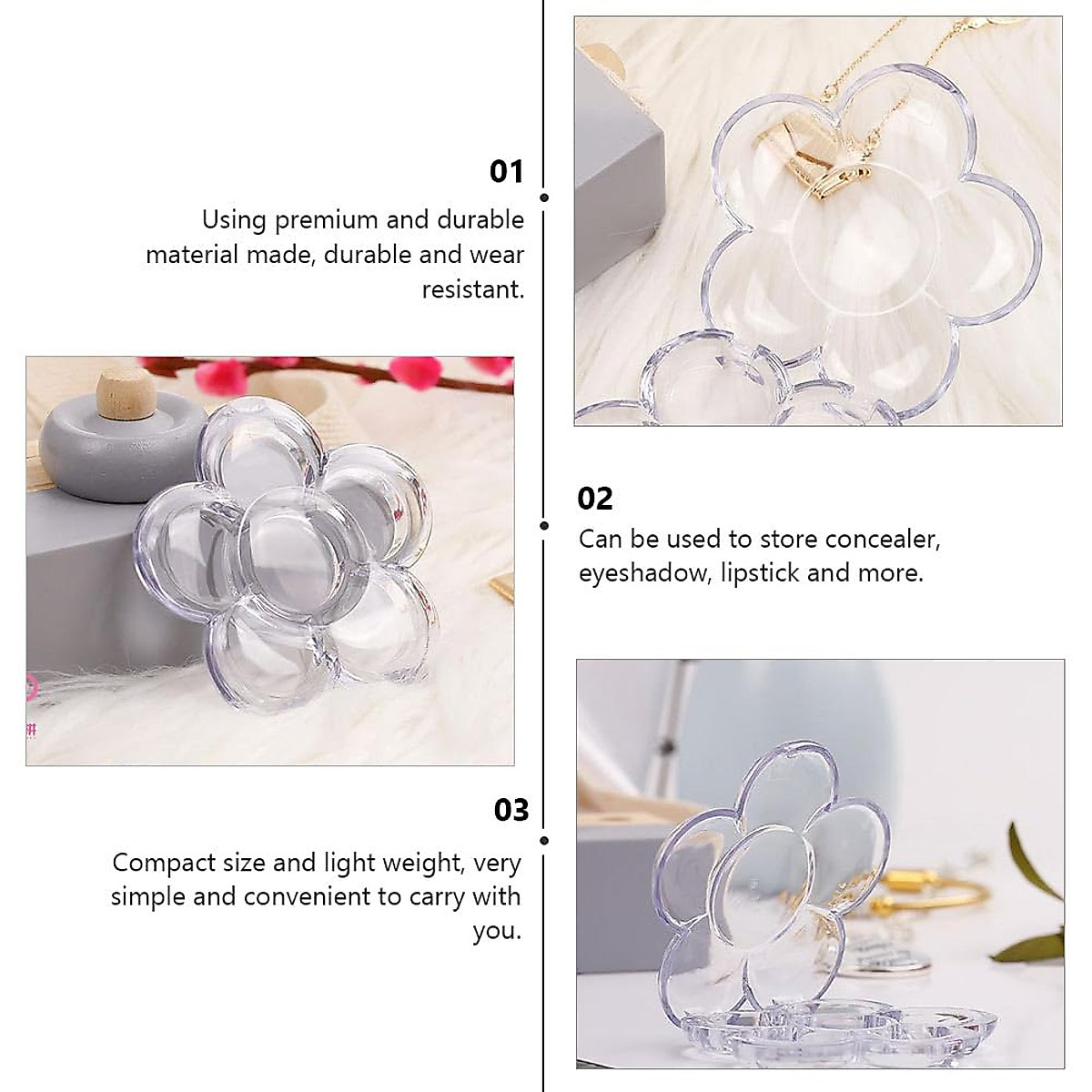 Beaupretty 10PCS Clear Empty Eyeshadow Palette Makeup Organizer Eyeshadow Storage Box Case Lipstick Pigment Palette Tray