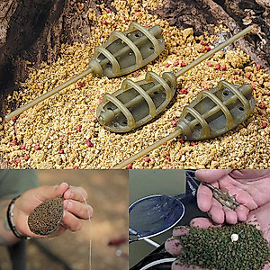 Carp Fishing Method Feeders Set 4 Inline Method Feeders with 1 Quick Release