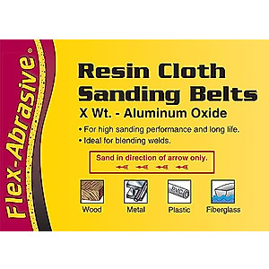 IVY Classic 43060 Flex-Abrasive 3-Inch x 21-Inch 36 Grit Extra Coarse Resin Cloth Aluminum Oxide Sanding Belt, 10-Pack