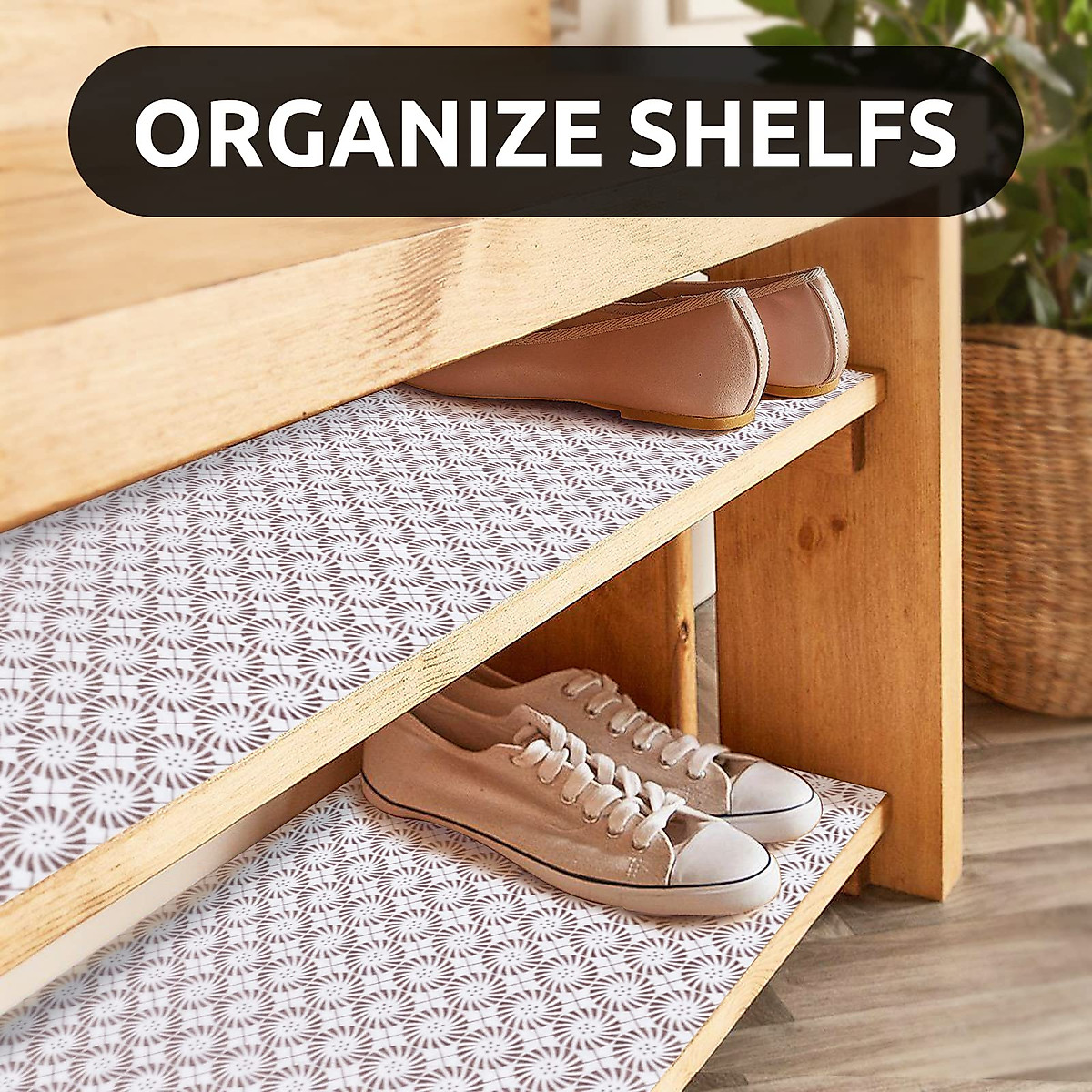 RAY STAR 12X120 Inch Shelf Liner for Kitchen Cabinets, Non-Adhesive Cabinet Liner Washable, PVC Drawer Liner for Dresser Non-Slip Bathroom (Circle)(1 Roll)