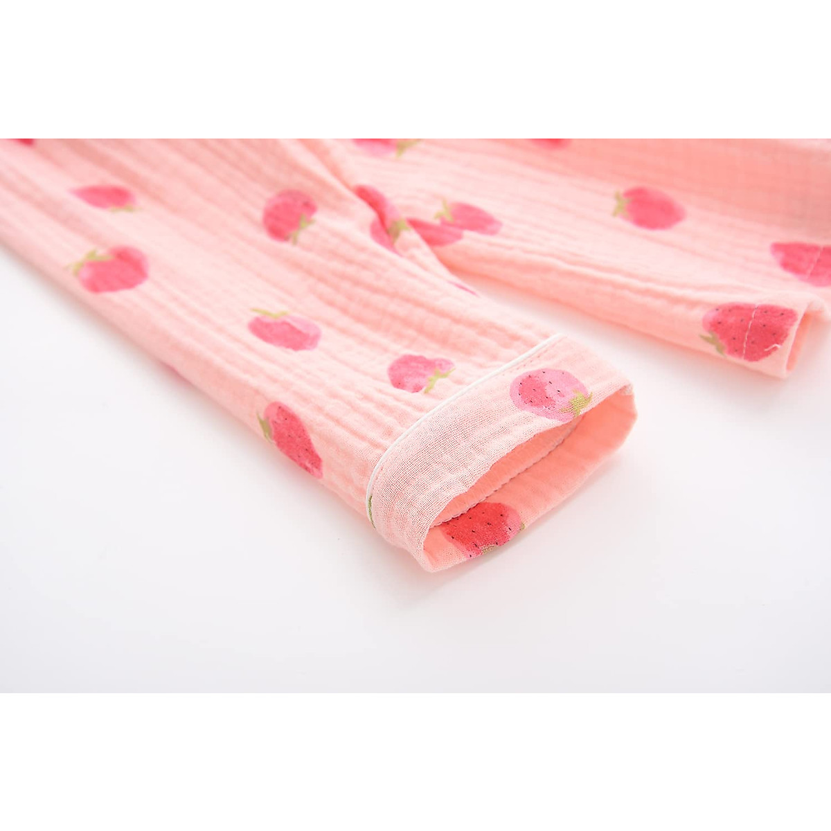 ACESTAR Toddler Baby Girl Pajama Set, Boys Long Sleeve 100% Cotton Sleepwear 2 Piece Pjs Set for Kid - Button Down Loungewear (Pink Strawberry, 6T)