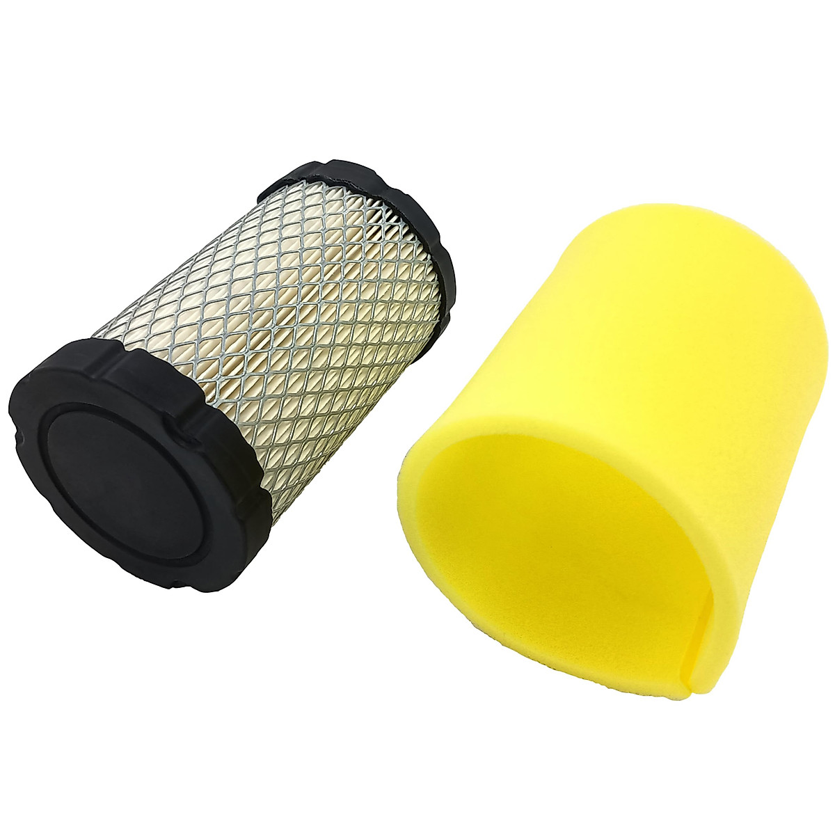 793569 Air filter for Briggs & Stratton 793685 John Deere GY21055 MIU11511 MIU11513 fit LA125 D110 D120 E110 Craftsman YT3000 Husqvarna YTH24V48 Mower Tractor, with Pre Filter Foam & Fuel Filter Kit