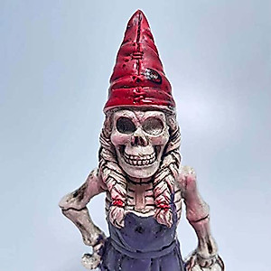 JARPSIRY 2PCS Male and Female Halloween Skeleton Gnome Couple Garden Gnomes Statue Zombie Gnome Sculptures Resin Dwarf Figurines for Indoor Home Ornaments Outdoor Patio Yard Lawn Porch Decor