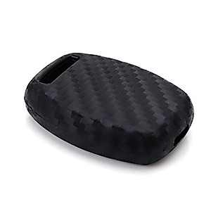 iJDMTOY Carbon Fiber Pattern Soft Silicone Key Fob Cover Case Compatible with Honda Accord Civic CRV CRZ FIT Insight Pilot Odyssey Ridgeline, etc 2 3 4 Button Key