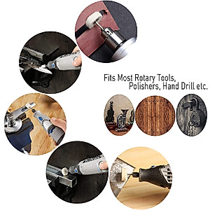 Felt Polishing Buffing Wheel 145Pcs Wool Felt Polishing Pad Wheel Professional Accessories, Point & Mandrel 1/8" Shank Kit for Dremel Rotary Tools