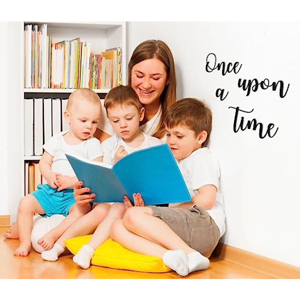 Metal Once Upon a Time Sign for Nursery, Hanging Play Sign Decor, Play Room Decor for Kids, Nursery Wall Decor Art Reading Nook, Daycare, Classroom, Toddler Bedroom, Living Room, Family Bookshelf