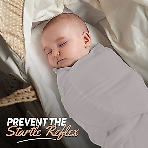 Who's That Baby 2 Pack Adjustable Baby Swaddles 0-3 Months for Newborn Boys and Girls with 2 Baby Mitten Sets, Organic Cotton | Grey and White with Black Polka Dots, Small, SB-001