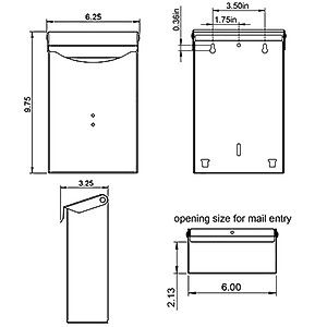 Architectural Mailboxes City Classic Galvanized Steel Wall Mount Mailbox, BW110V04AM, Venetian Bronze, Small Capacity