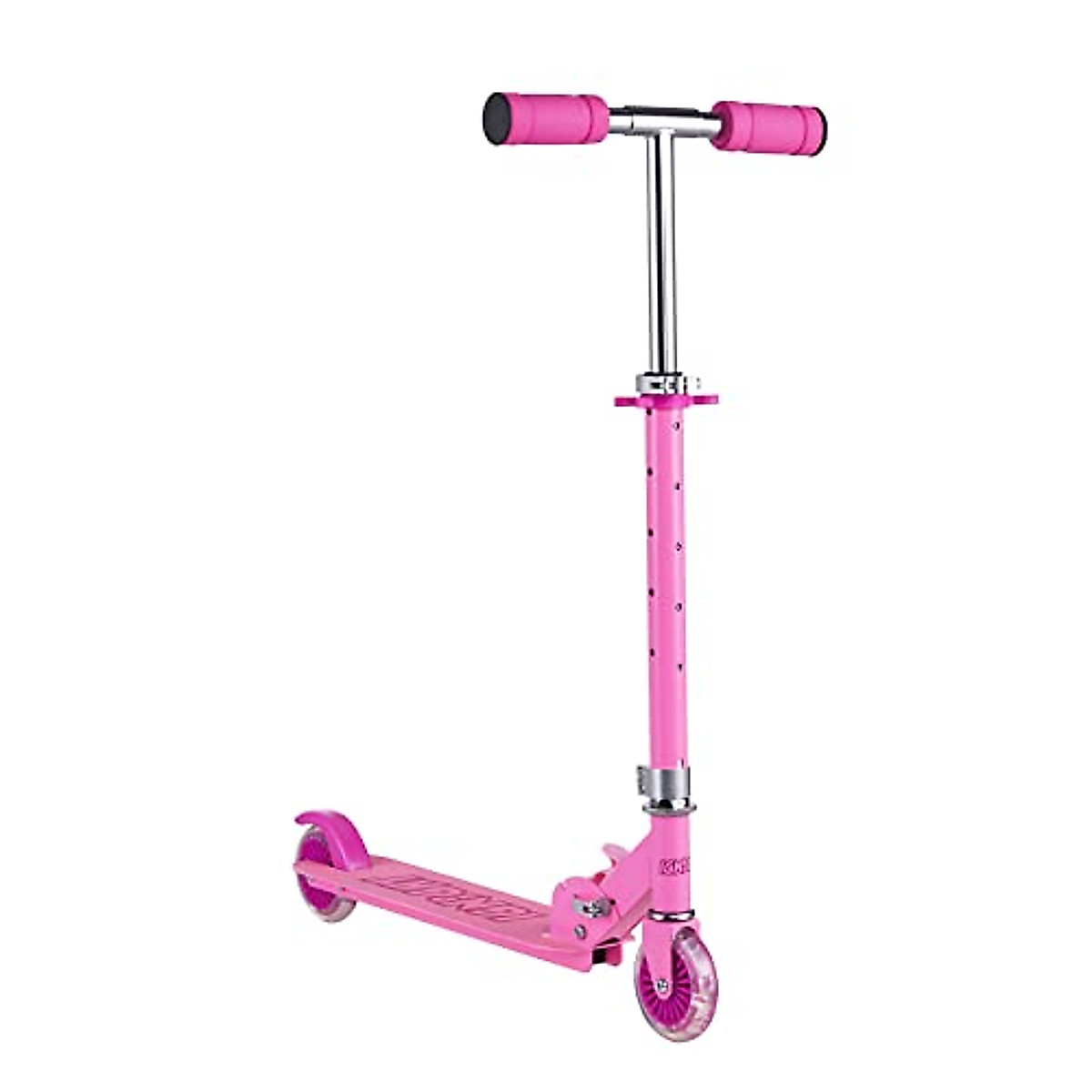 Voyager 2 Wheel Kick Scooter with Light Up Wheels and T-bar – Foldable, Non-Slip Deck, Comfortable & Smooth Ride