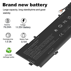 KB06XL KBO6XL Laptop Battery for HP Spectre X360 15 15-Bl012DX 15-BL112DX 15-BL062NR 15-BL075NR 15-BL0XX 15-BL1XX 15-BL002XX 15T-BL000 15T-BL100, HSTNN-DB7R TPN-Q179 902499-856 902499-855 902401-2C1