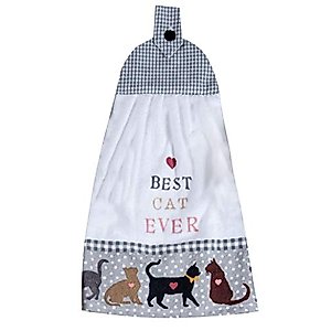 Kay Dee Designs Best Cat Ever Tie Kitchen Towel, 9" x 18", Various