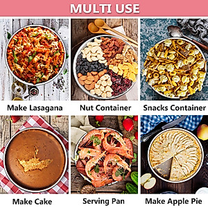 P&P CHEF Cake Pan Set (4” & 6” & 8”), Round Baking Layer Cake Pans, Stainless Steel Leakproof Bakeware Cake Tin for Birthday Weeding Tier Cake, Heavy Duty & Non Toxic, Mirror Finish & Dishwasher Safe