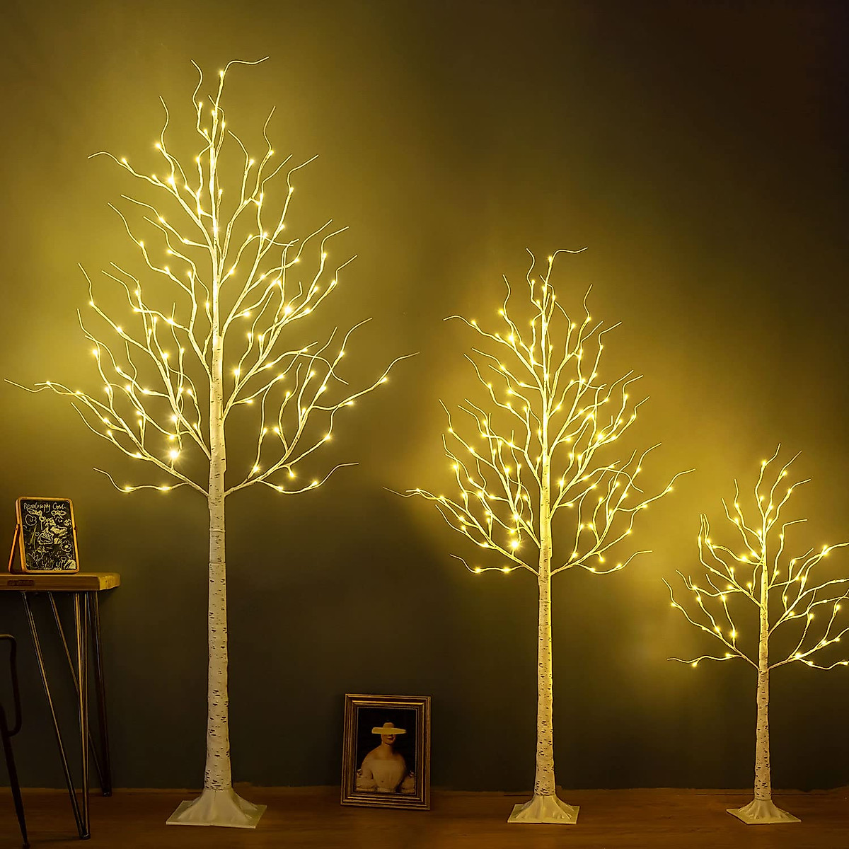 ZHOUDUIDUI Lighted Birch Tree, 6ft 96LED Birch Tree Lights,Artificial Twig Tree Light 9Modes Timer for Indoor Outdoor Christmas Halloween Easter Tree Home Party Wedding Decor,Warm & Cool White