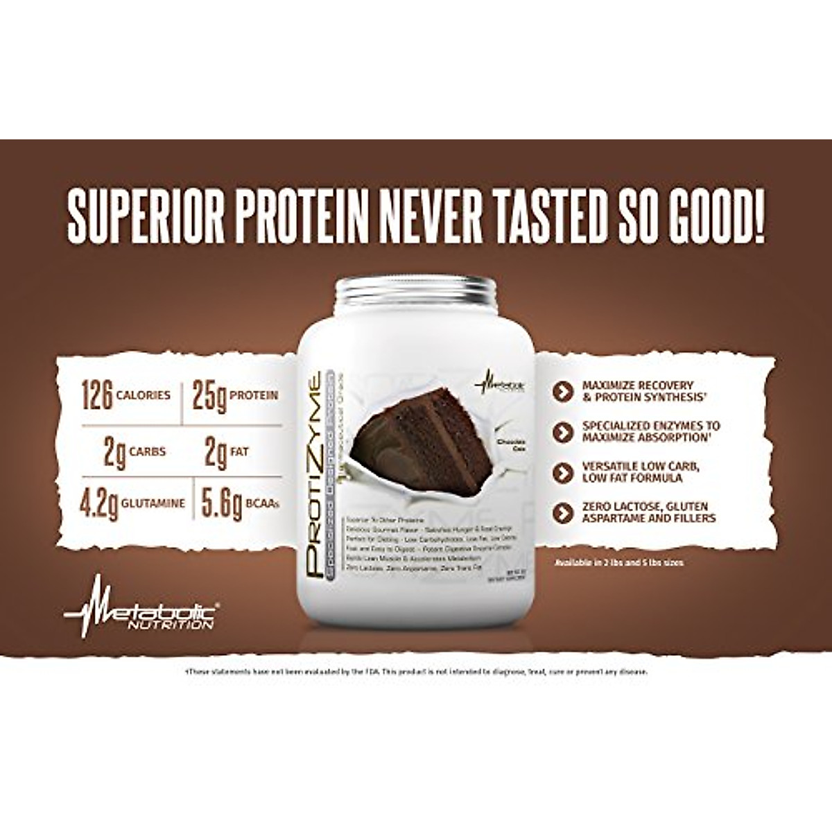 Metabolic Nutrition, Protizyme, 100% Whey Protein Powder, High Protein, Low Carb, Low Fat with Digestive Enzymes, 24 Essential Vitamins and Minerals, Peanut Butter Cookie, 2 Pound