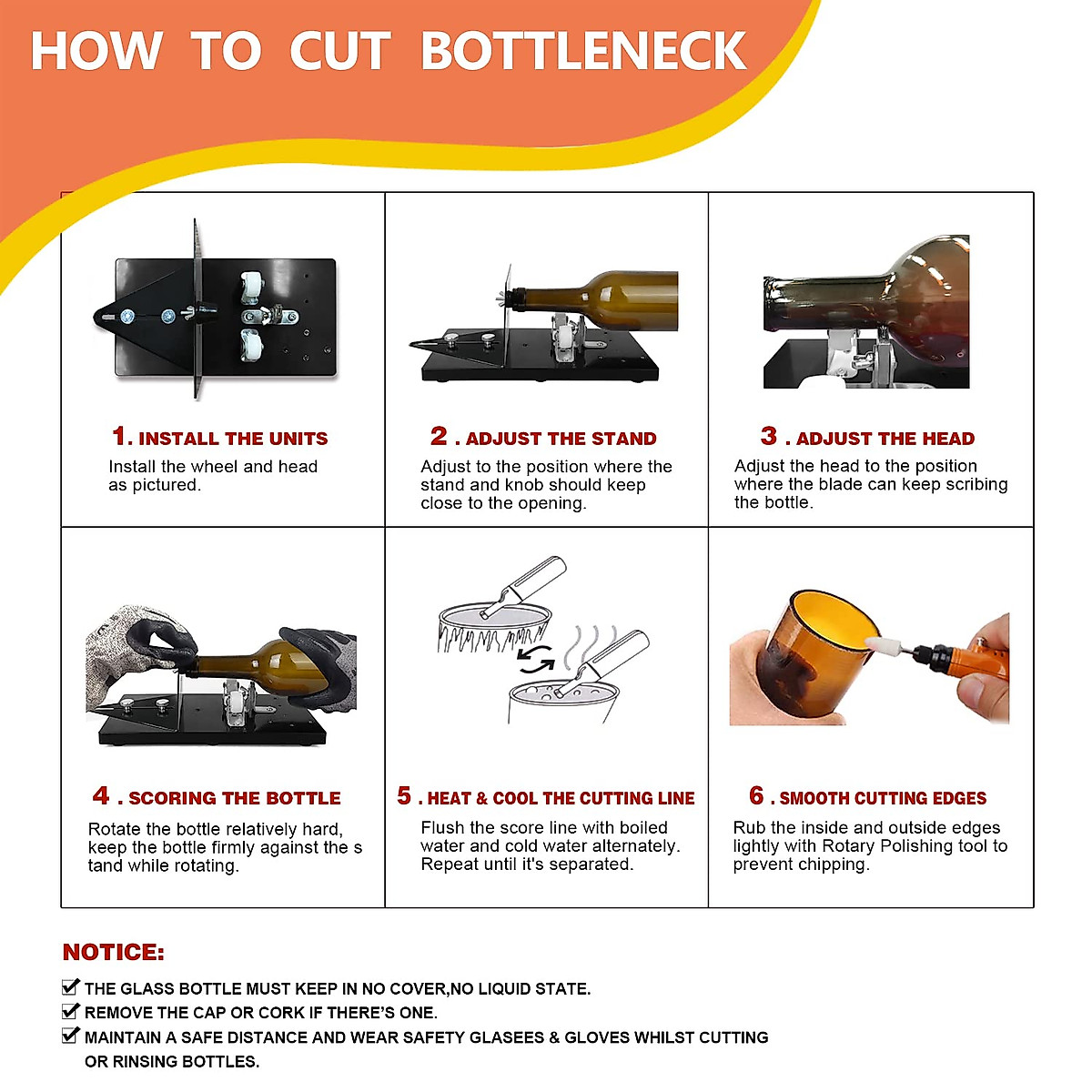 Bottle Cutter, Genround Upgrade 2.1 Glass Bottle Cutter Machine for Round, Square and Oval Bottle Cutting | Cut Bottle from Neck to Bottom | Glass Cutter Bottle Cutting Tool for DIY Projects