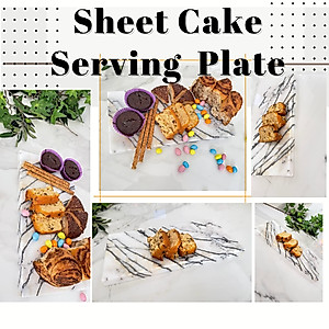 QaaN WooD Multifunctional Marble Slab Stone Serving Tray for Charcuterie,Meet,Pastry,Perfect White Cheese Board and Cutting Board, Tray,ative Tray,Vanity