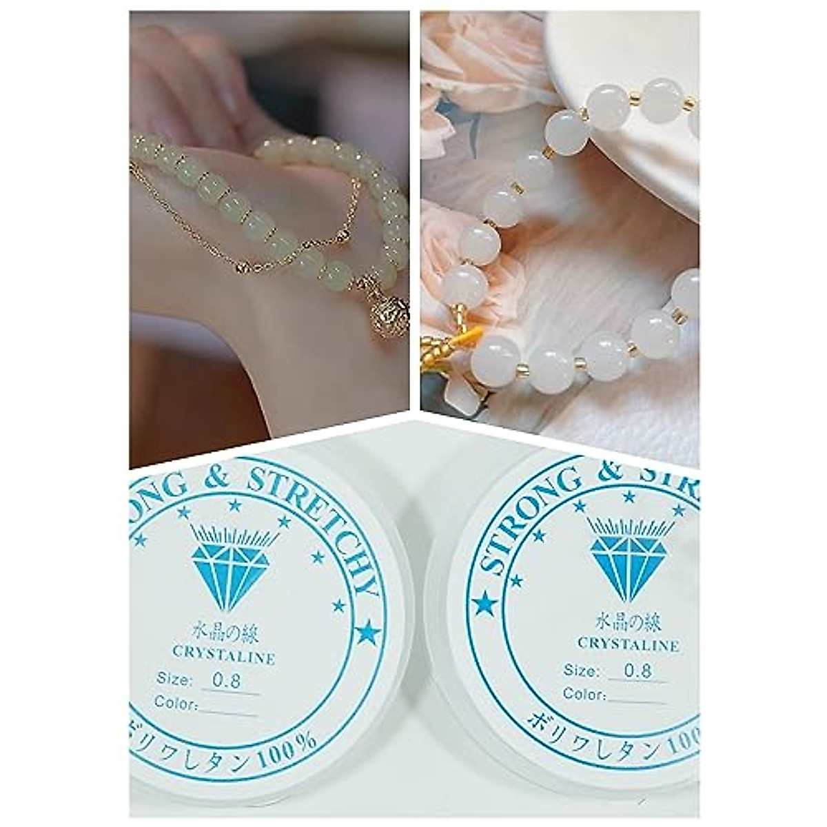 Glass Beads 6mm, 1800Pcs 24 Colors Handcrafted Round Gemstone Glass Crystal Bead Kit Imitative Agate Jade Loose Spacers Beads for DIY Crafts Jewelry Making Earring Necklaces (6mm-24colors)