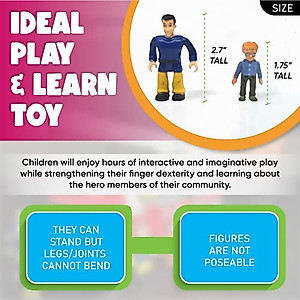 FUNERICA 10-Set Toy Figures of Fireman and Family People for Kids, Children, Toddlers, Boys and Girls Pretend Play. Firemen, Action Party Supplies Figurines