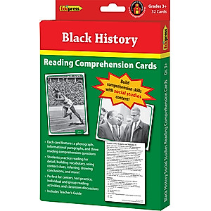 Edupress Reading Comprehension Social Studies Cards, Black History (EP63540)