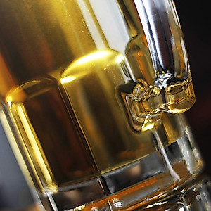 BaveL Style Extra Large Beer Mug 35 Ounce,Large Glass Mugs With Handle,One Liter German Beer Stein Super Mug (35 oz)